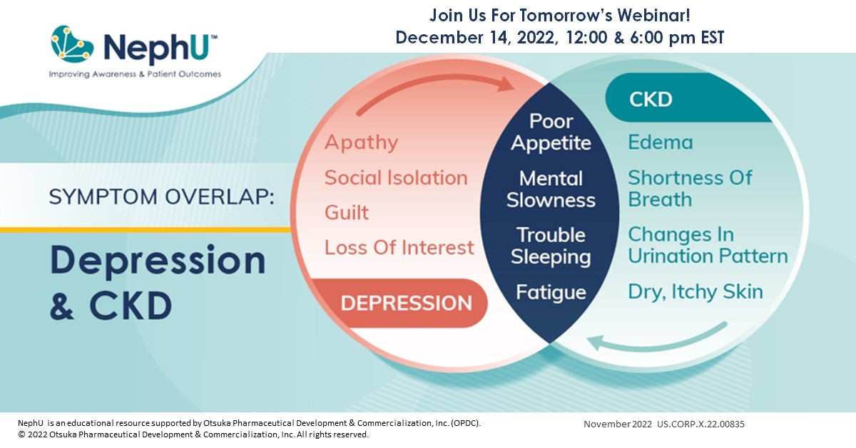 Major Depressive Disorder (MDD) In Chronic Kidney Disease (CKD) - NephU